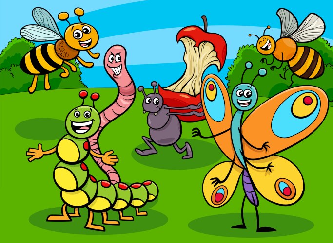 Caterpillar insect cartoon Royalty Free Vector Image