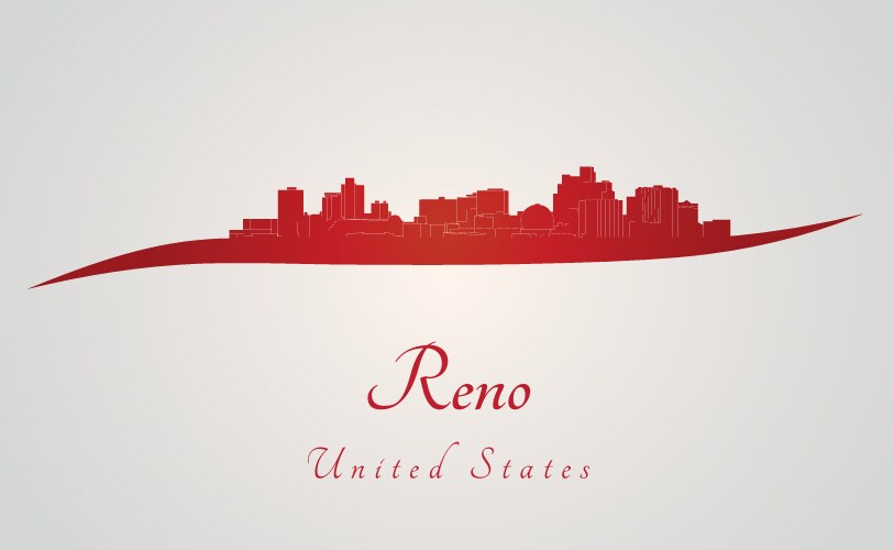 Reno skyline horizontal banner black and white Vector Image