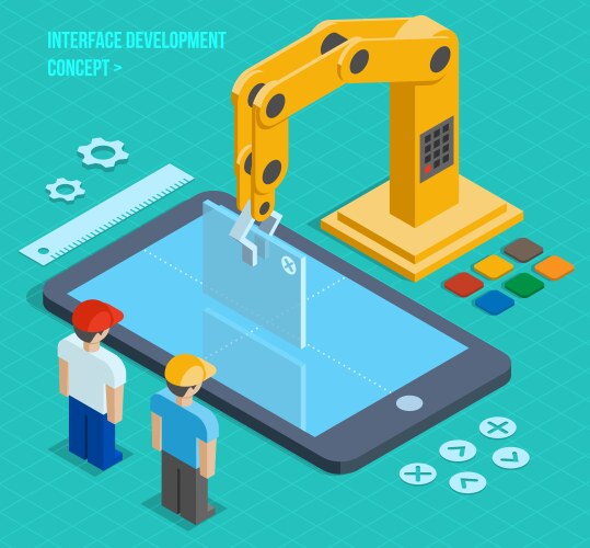 Isometric user interface design Royalty Free Vector Image