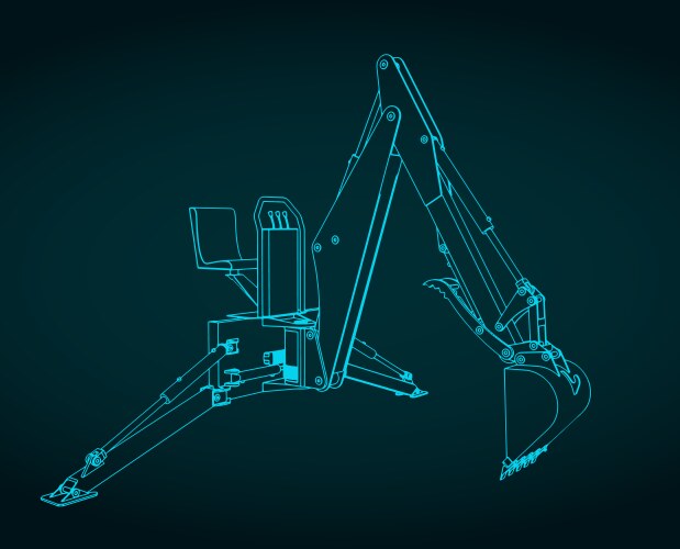 Heavy loader blueprints Royalty Free Vector Image