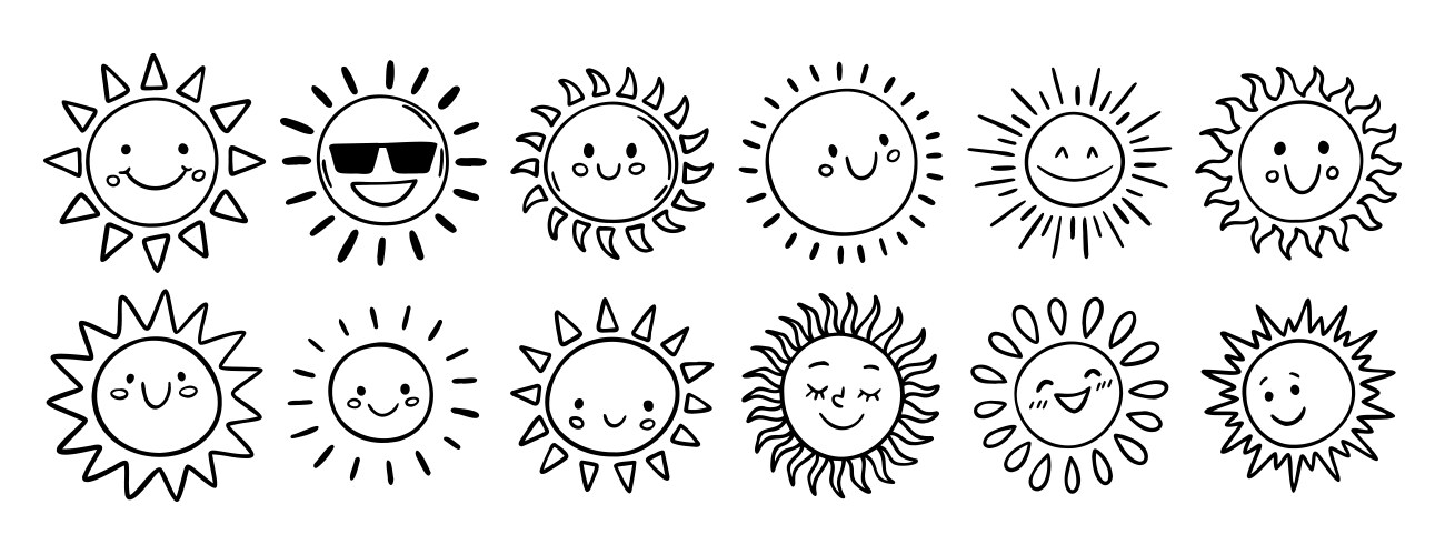 Sun Line Drawing Vector Images (over 23,000)