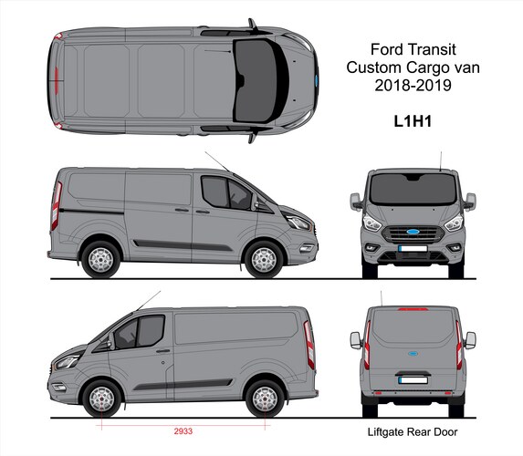 Ford transit cargo delivery van l3h2 2014-2018 Vector Image