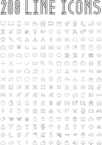 Flat icons Royalty Free Vector Image - VectorStock