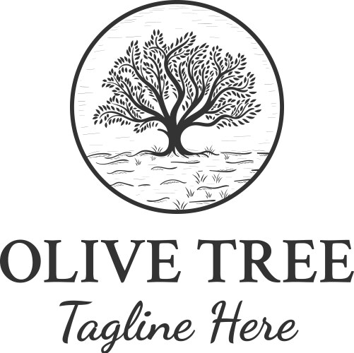 Trees logo designs oak olives Royalty Free Vector Image