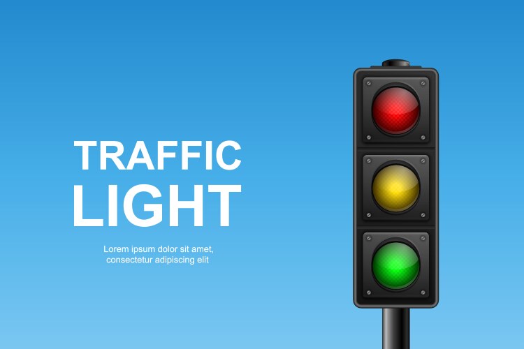 Realistic traffic elements template Royalty Free Vector