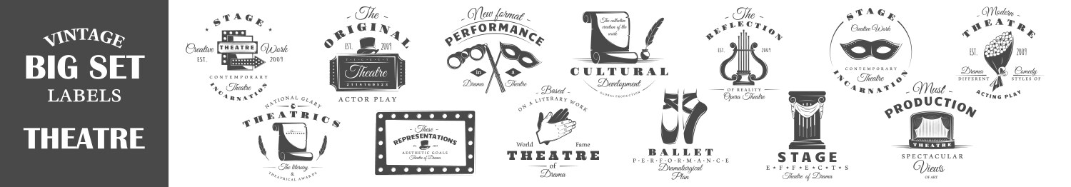 Theatre label Royalty Free Vector Image - VectorStock