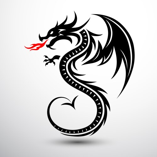 Black Dragon Symbol Royalty Free Vector Image - VectorStock