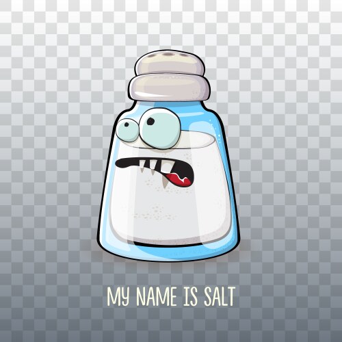 Cute cartoon salt shaker with smiling faces Vector Image