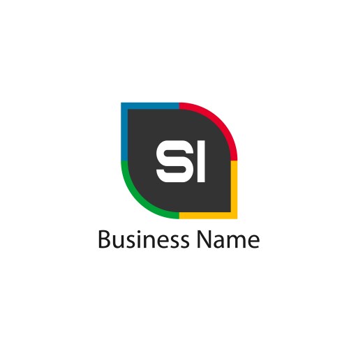 Initial letter si logo template design Royalty Free Vector