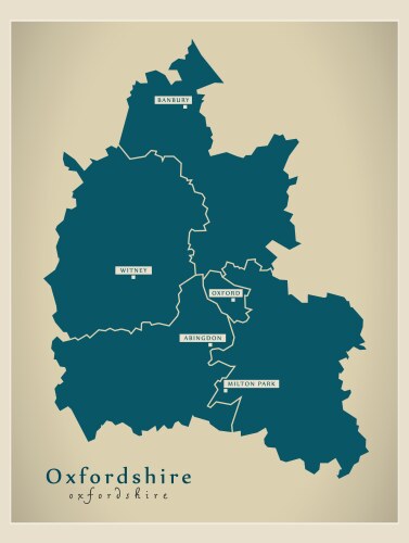 Modern map - oxfordshire county with district Vector Image