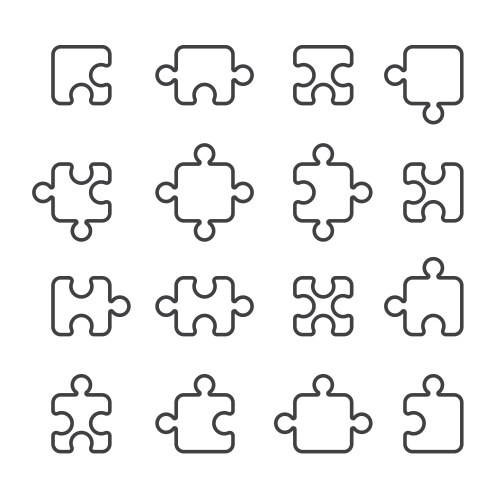 Jigsaw puzzle nine pieces Royalty Free Vector Image