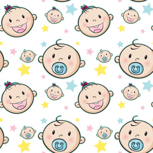 Set with baby stickers Royalty Free Vector Image