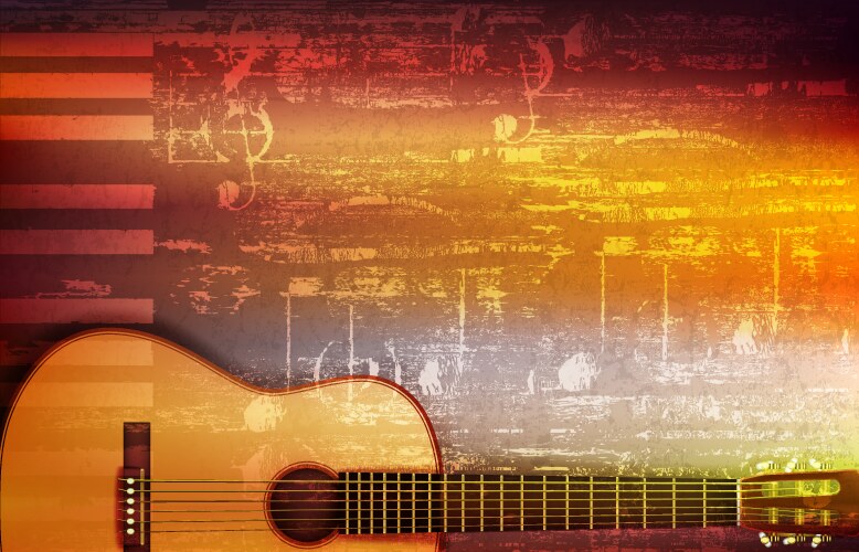 Background with guitar Royalty Free Vector Image