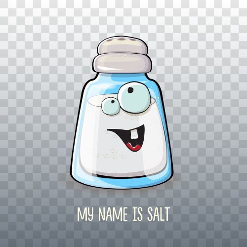 Cute cartoon salt shaker with smiling faces Vector Image