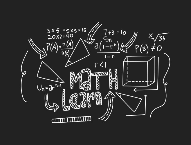 Realistic math chalkboard background Royalty Free Vector