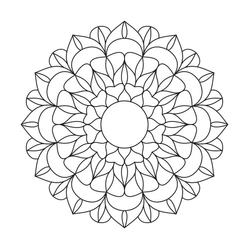 Geometric zenith mandala coloring book page Vector Image