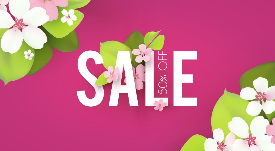 Spring sale seasonal offer poster template Vector Image