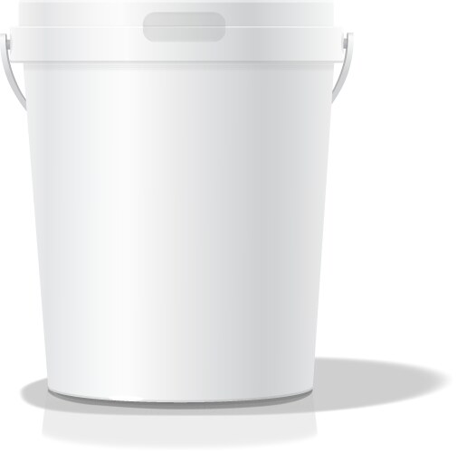 White mock up food plastic tub bucket container Vector Image