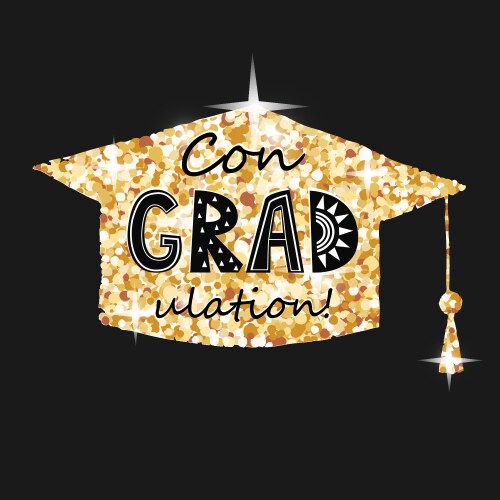 Gold emblem class on white background graduate Vector Image