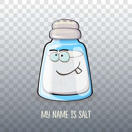Cute cartoon salt shaker with smiling faces Vector Image
