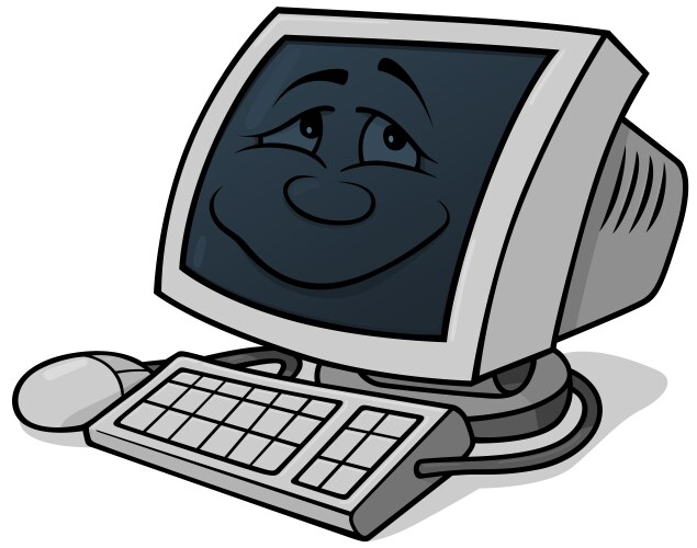 Cartoon desktop computer Royalty Free Vector Image