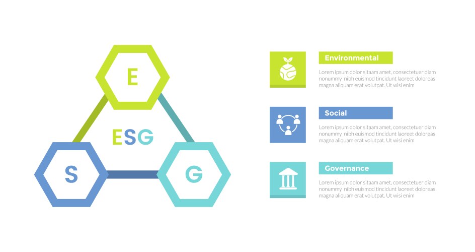 Esg environmental social governance infographics Vector Image