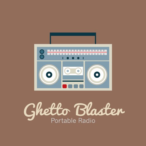Retro vintage ghetto blaster boombox Royalty Free Vector