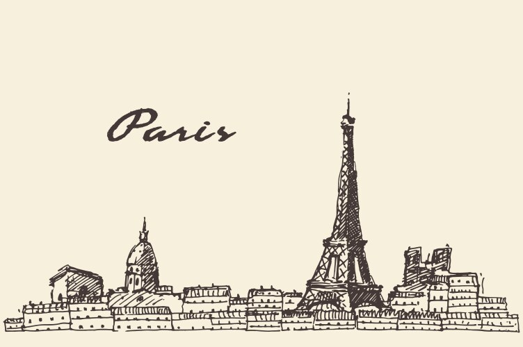 Hand drawing paris 3 Royalty Free Vector Image