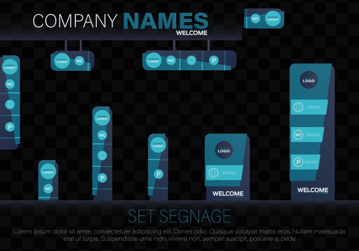 Signage set sign boards template realistic Vector Image