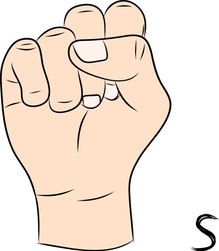 Sign language number 1 Royalty Free Vector Image
