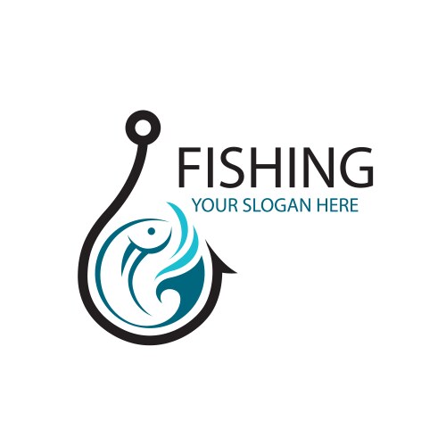Hand drawn hawaiian fish hook logo design inspirat