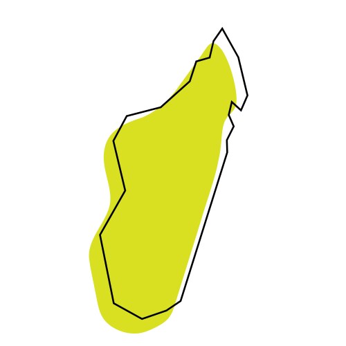 Madagascar simplified map Royalty Free Vector Image