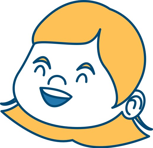 Beautiful girl face cartoon Royalty Free Vector Image