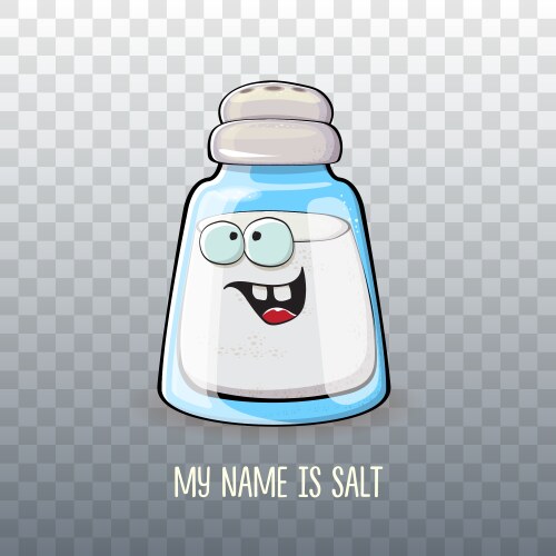 Cute cartoon salt shaker with smiling faces Vector Image