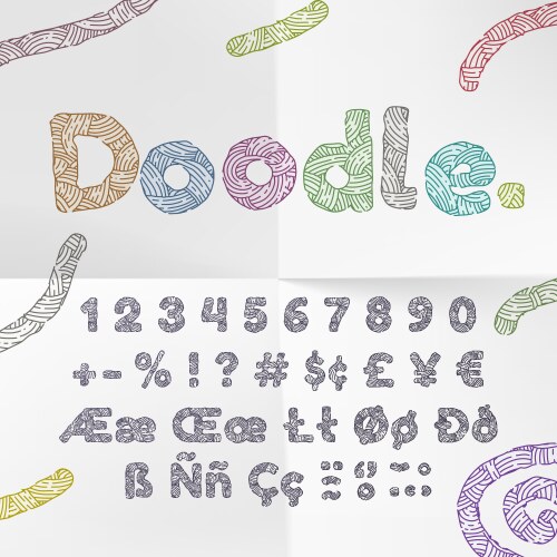 Abstract doodle font Royalty Free Vector Image