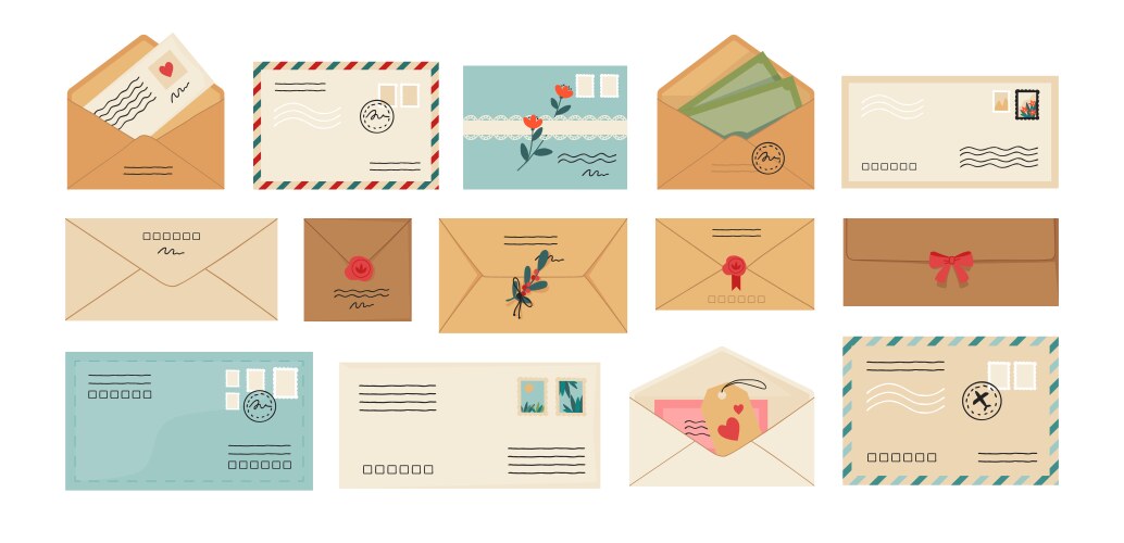 Postage Envelope Cartoon Vector Images (over 4,000)