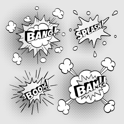 Set of comic sound effects Royalty Free Vector Image