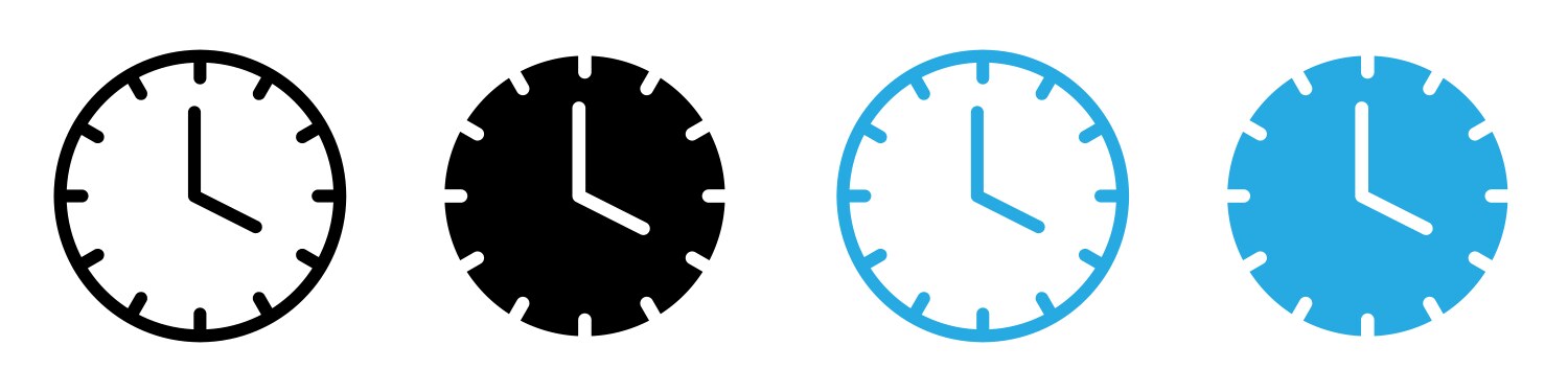 Clock icon logo sign outline Royalty Free Vector Image