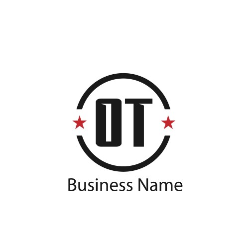 Ot logo design initial letter o and t serif font Vector Image