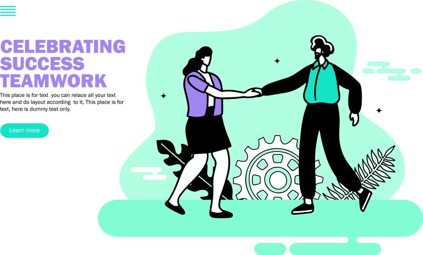 Shake hand team congratulating each other Vector Image