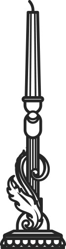 Burning candle engraving Royalty Free Vector Image