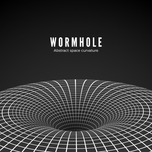 Abstract wireframe wormhole space curvature Vector Image