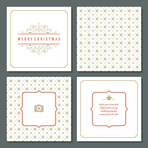 Christmas greeting card design and pattern Vector Image