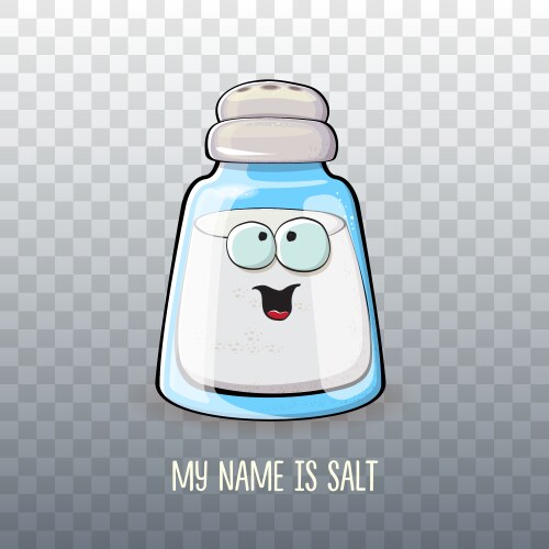 Cute cartoon salt shaker with smiling faces Vector Image