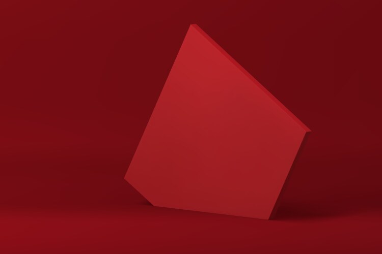 Red 3d podium squared pedestal with abstract Vector Image