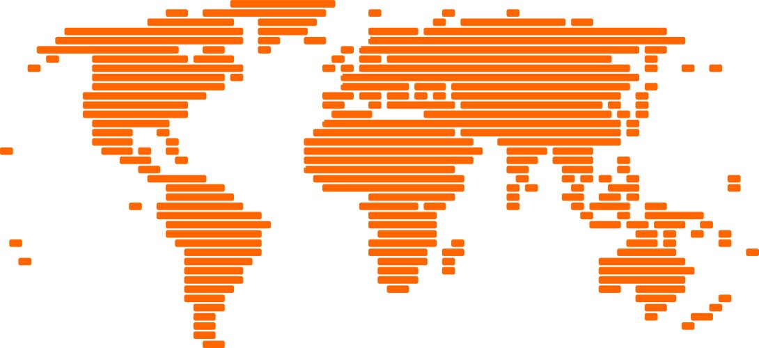Simple horizontal line map of the world Royalty Free Vector