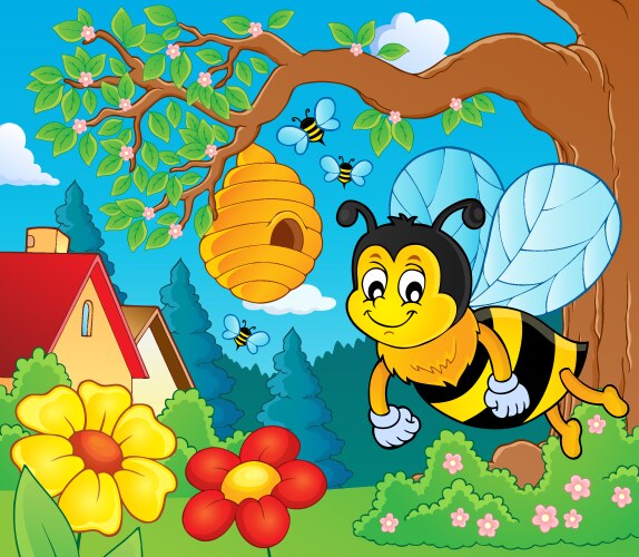 Honey bee theme collection Royalty Free Vector Image
