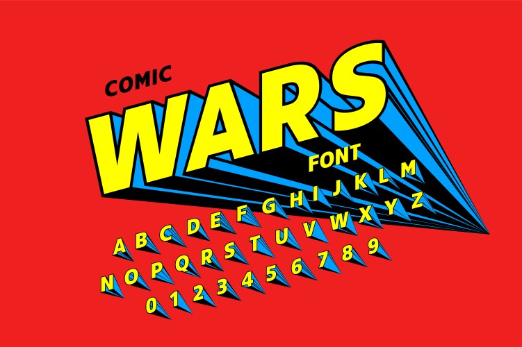Comics style font design alphabet letters Vector Image