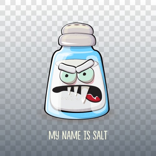 Cute cartoon salt shaker with smiling faces Vector Image