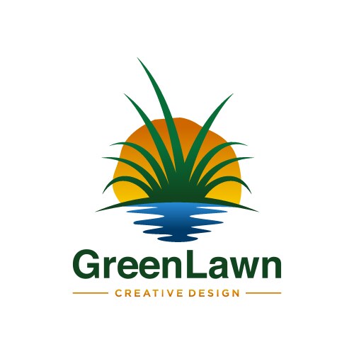 Lawn care logo design creative idea Royalty Free Vector